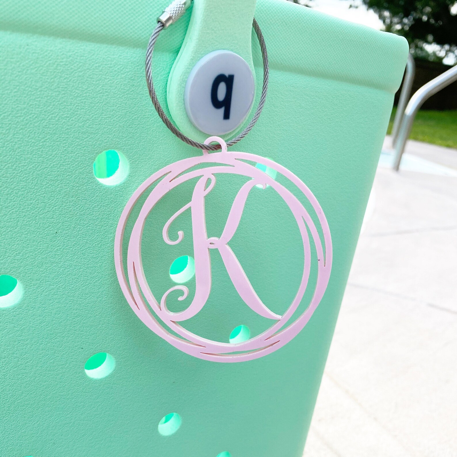 Initial Beach Tote Tag Acrylic Bag Tag for Pool Bag Backpack - Etsy