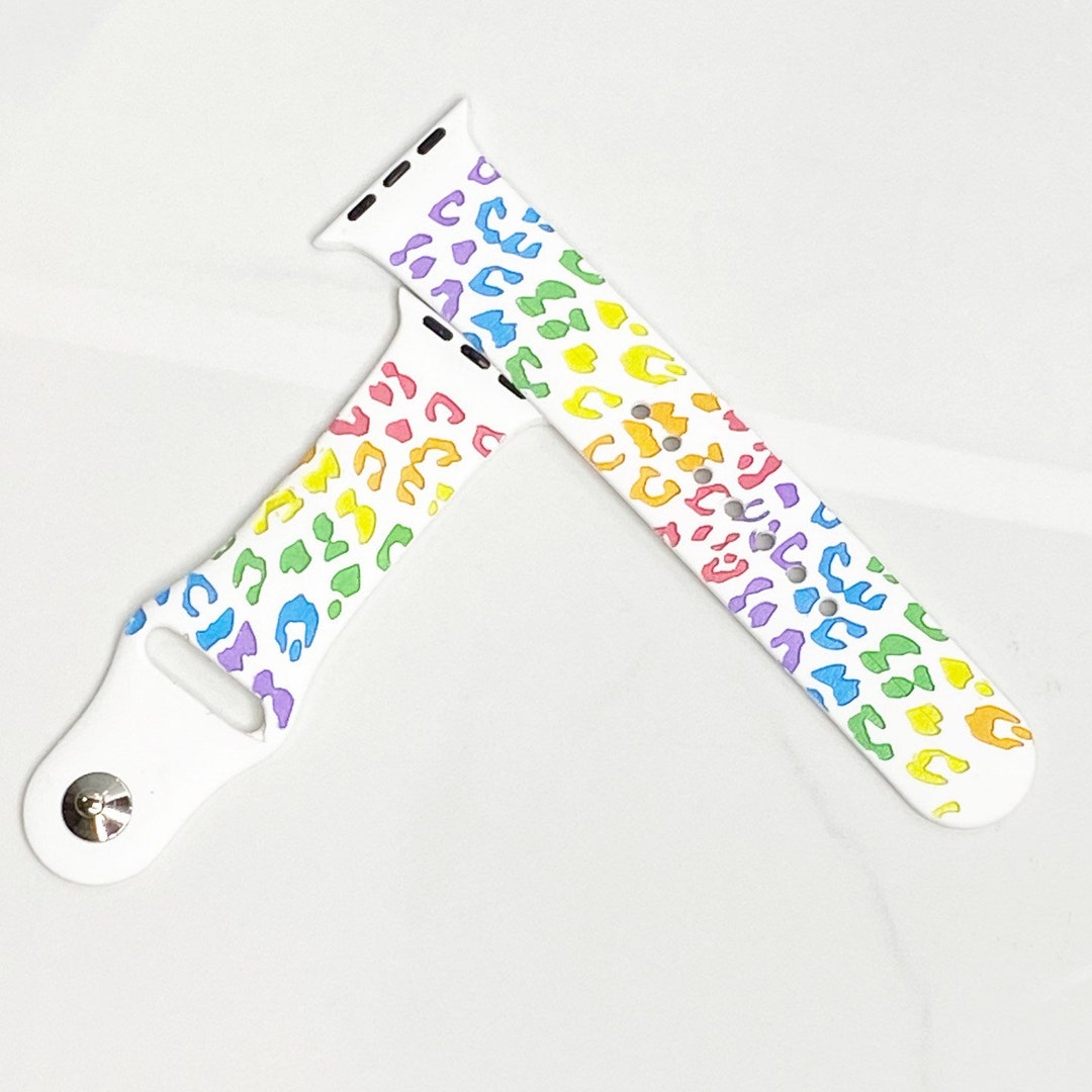 Rainbow Leopard Smart Watch Band - Etsy