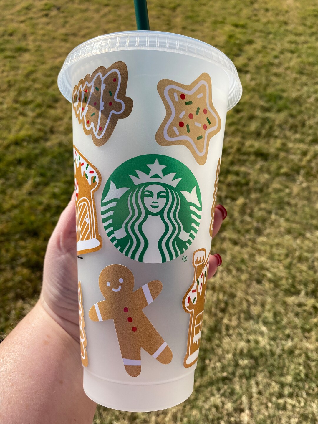 Gingerbread Man and Gingerbread House Starbucks Cold Cup - Etsy