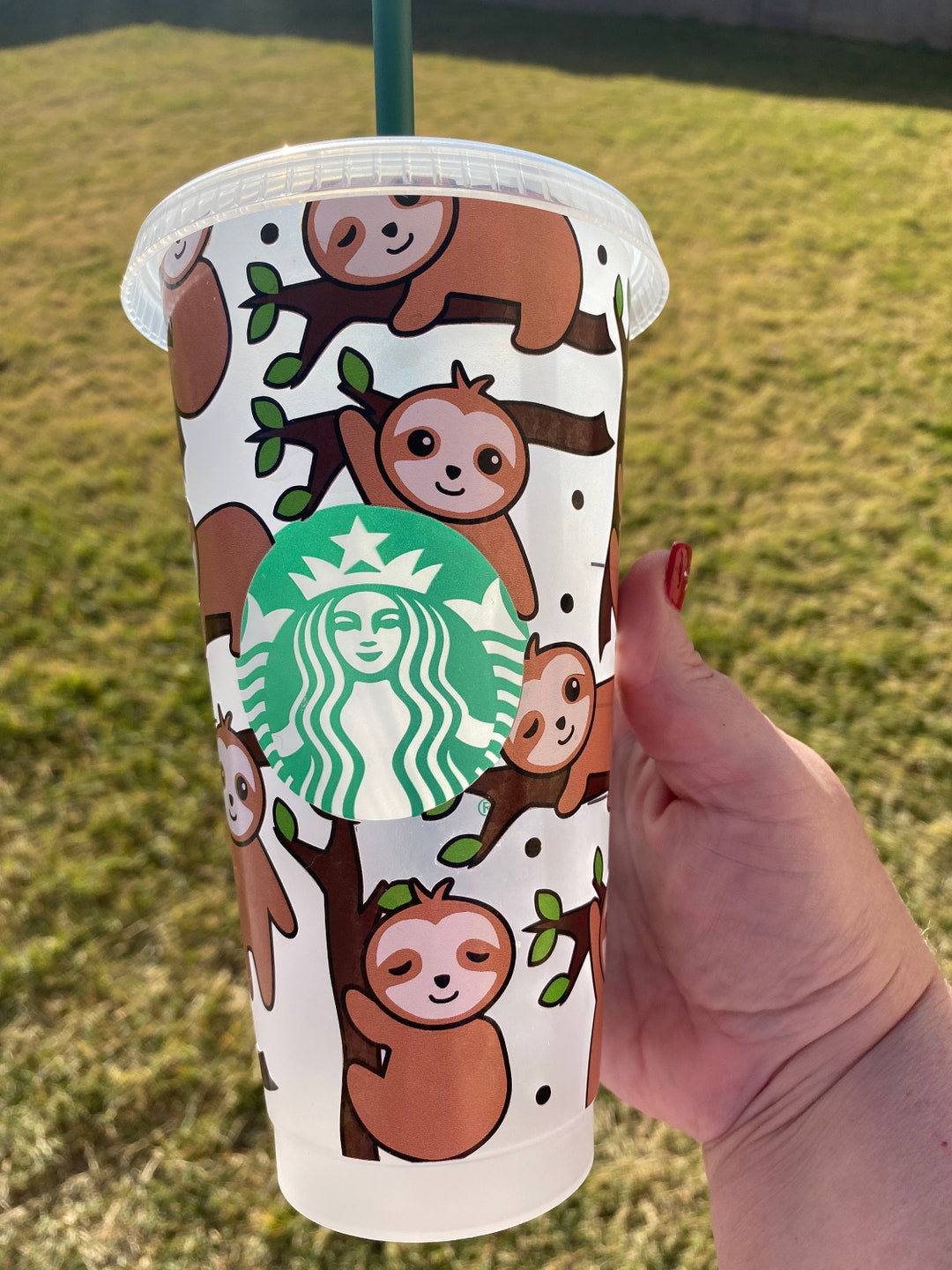 Sloth Starbucks Cold Cup - Etsy