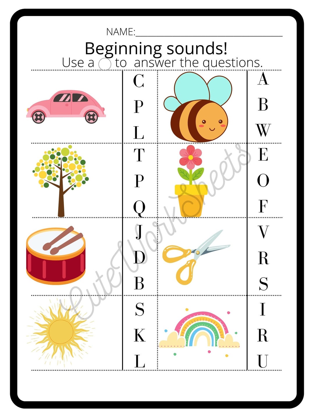 Beginning Sounds 3 Sheet Pack. Matching/ Sound of Photo/ What's That ...