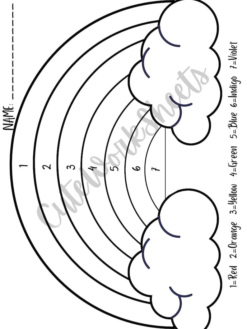 Color by Number Rainbow Worksheet! /rainbow / Learn Your Colors ...