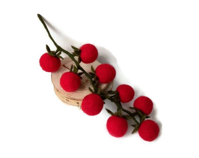 Felt Vegetable Felt Tomatoes Cherry Felt Toy Kitchen Decor Table Decor ...