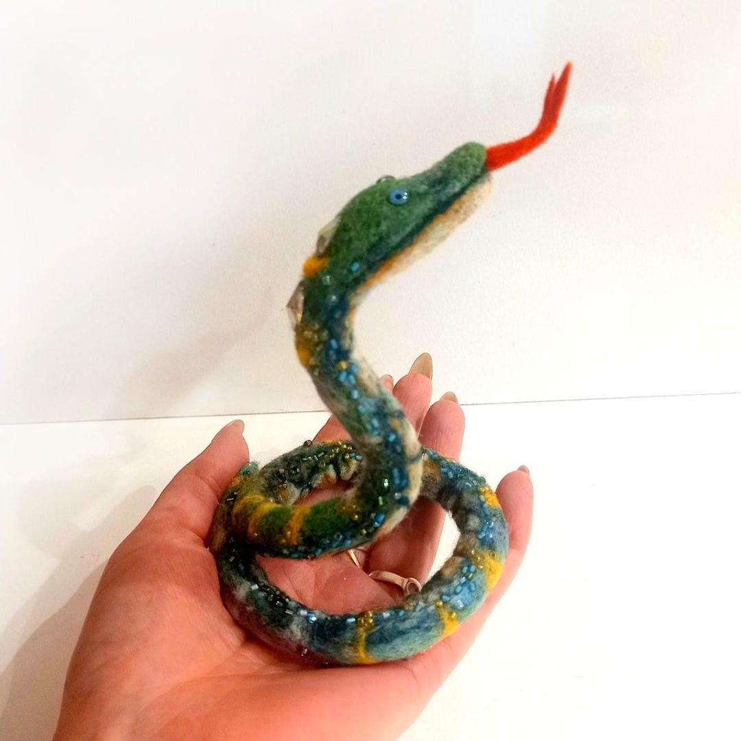 Snake Felt Snake Year of the Green Snake Felt Animals Gift for Year ...