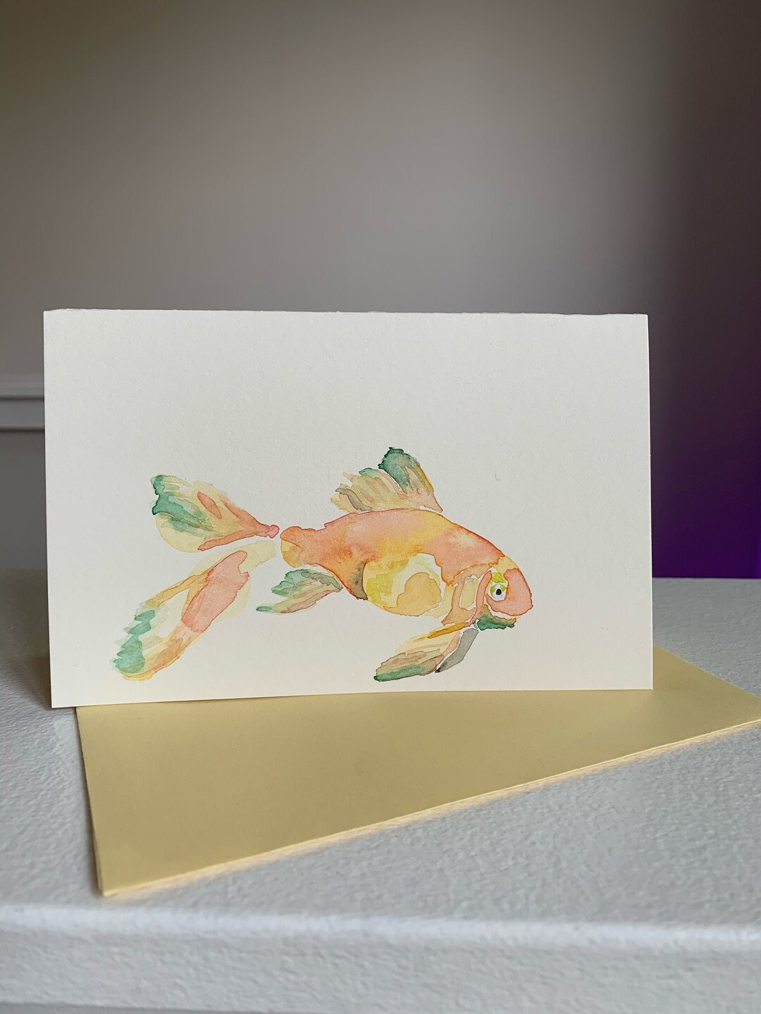 Golden Greetings | Watercolor Card | Handmade | Blank Inside - Etsy