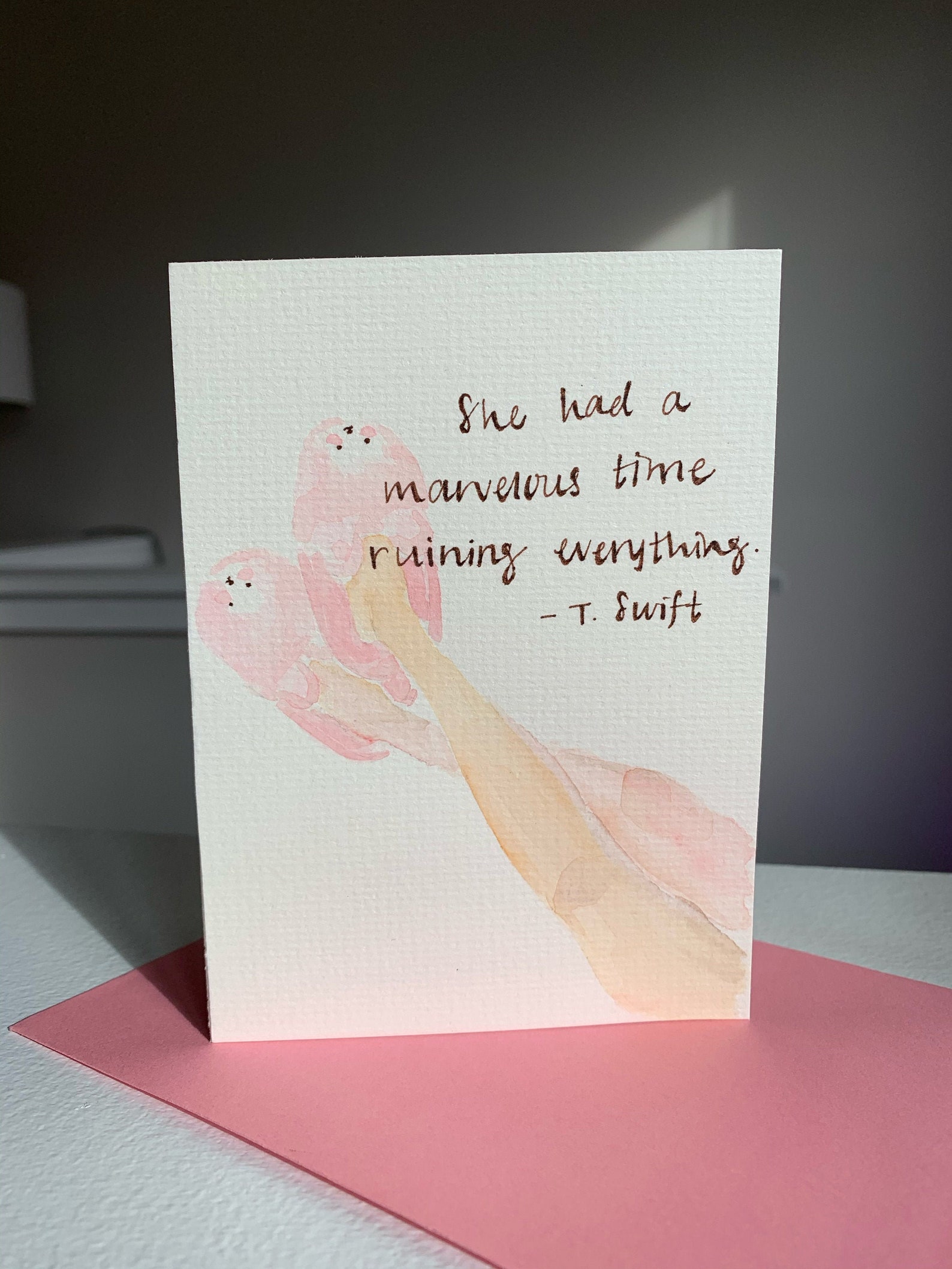 Taylor Swift Marvelous Time Watercolor Card Handmade - Etsy