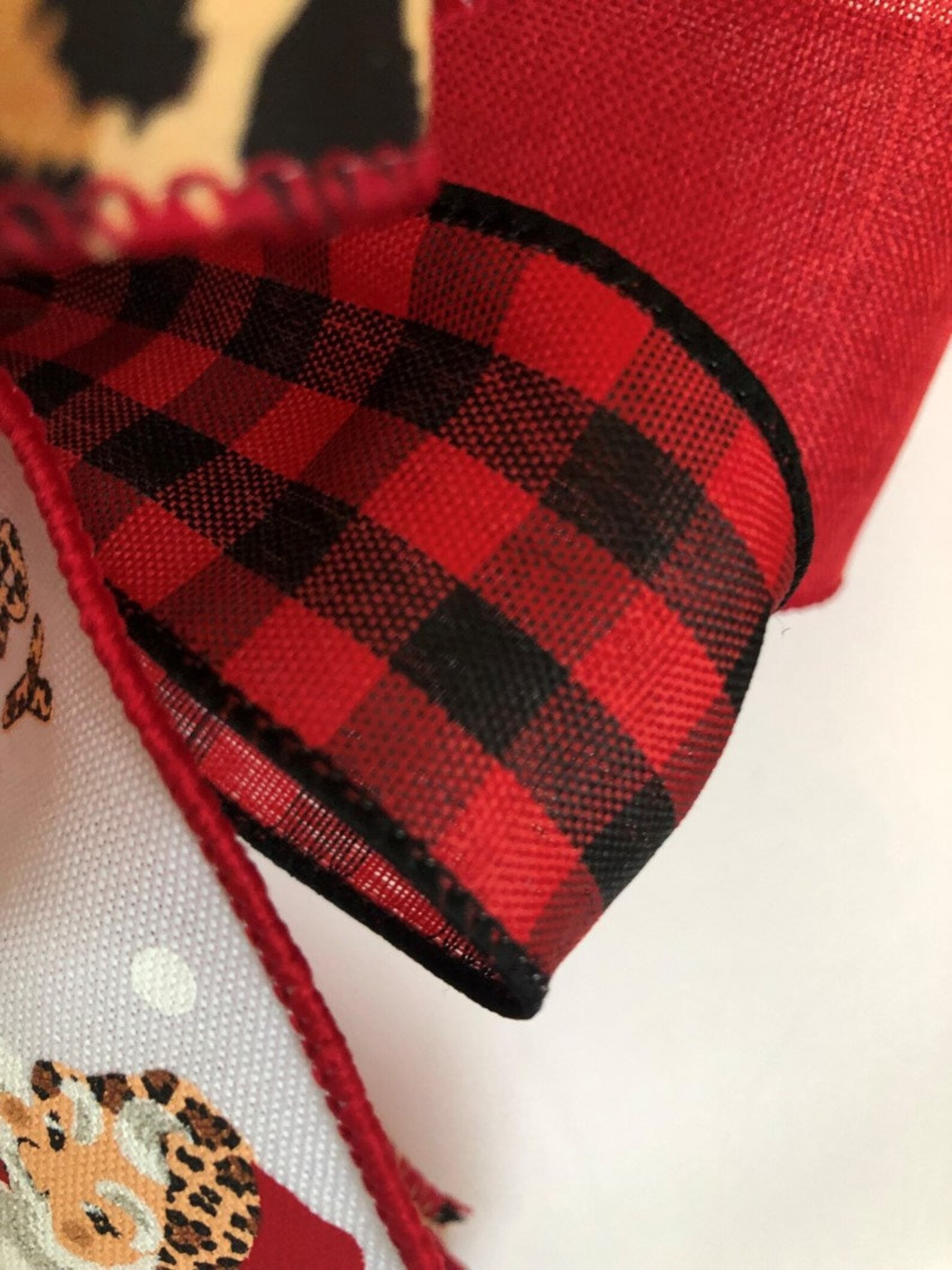 Christmas Wreath Bow Leopard Santa Bow - Etsy