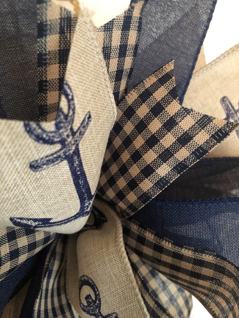 Anchor Wreath Bow Beach Theme Bow - Etsy