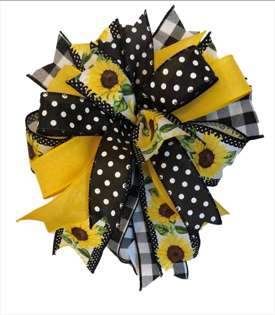 Sunflower Bow Wreath Bow Lantern Bow - Etsy