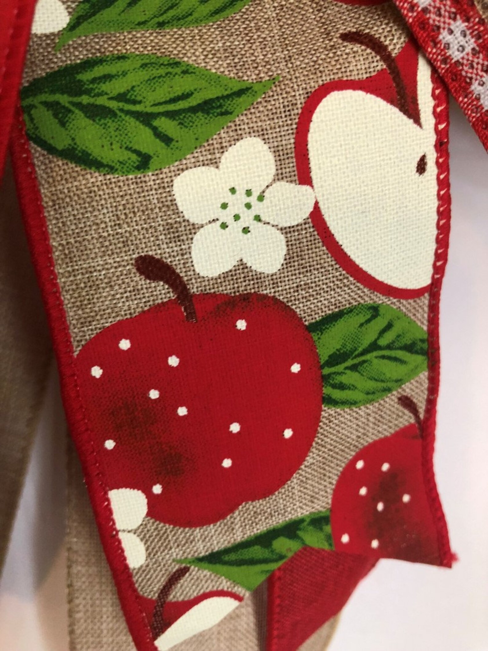 Summer Wreath Bow, Apple Wreath Bow, Lantern Bow, Red Apple Bow - Etsy