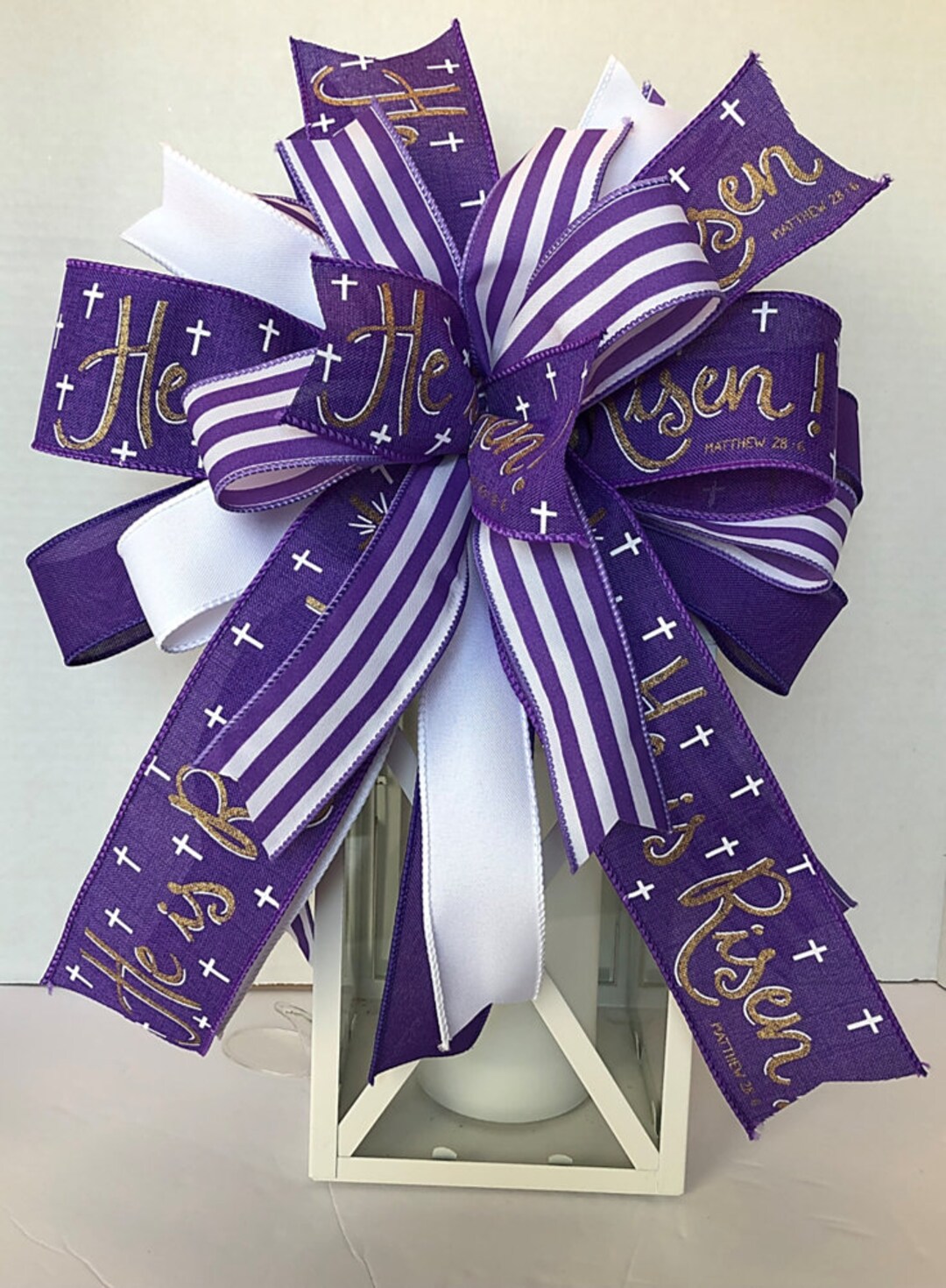 He is Risen Bow, Wreath Bow, Lantern Bow - Etsy