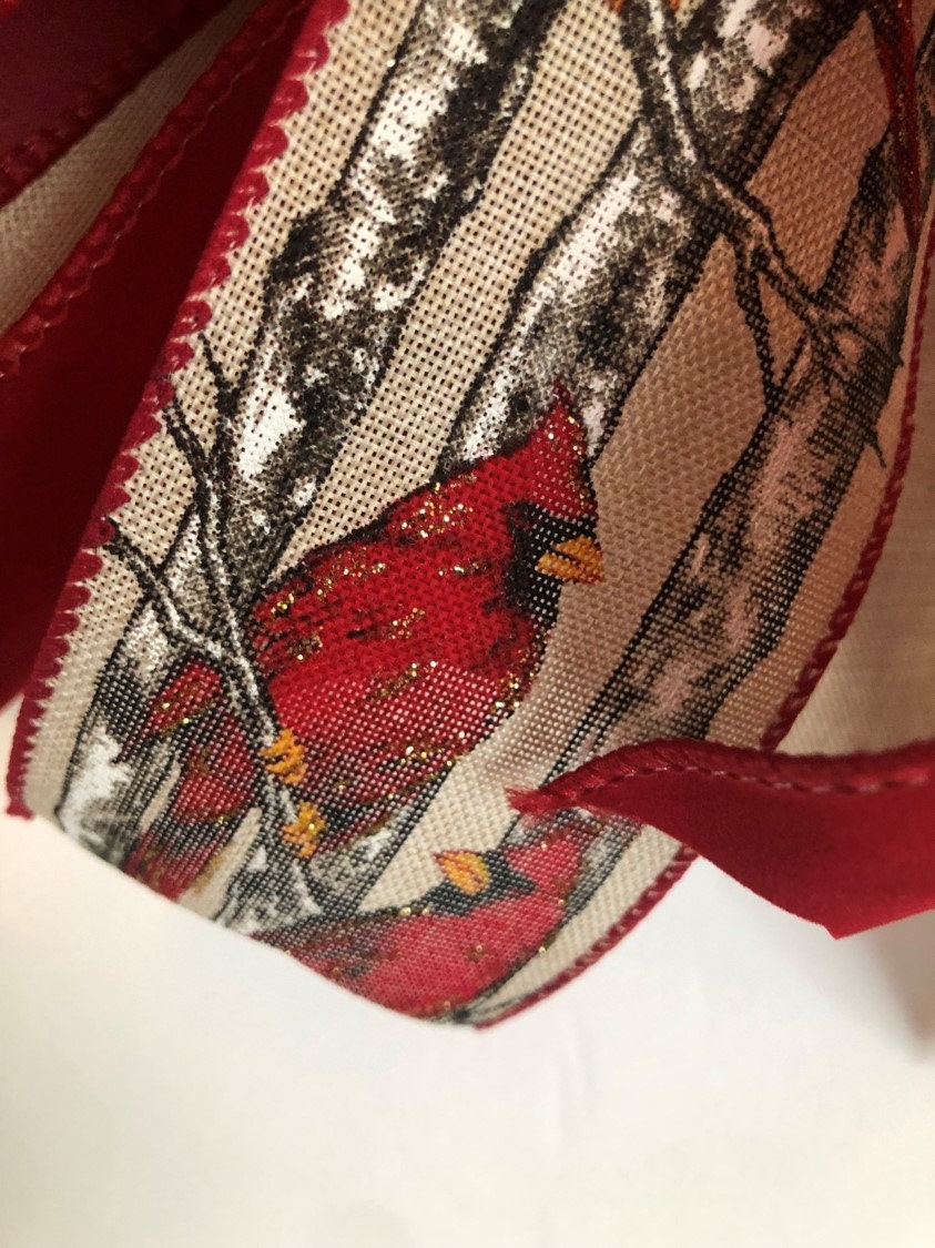 Christmas Bow Cardinal Woodland Wreath Lantern Bow - Etsy