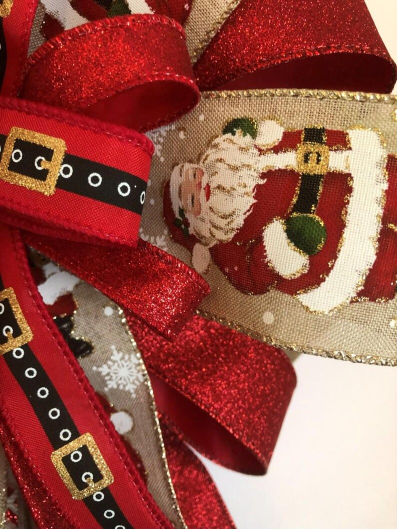 Santa Claus Christmas Bow, Wreath Bow, Lantern Bow - Etsy