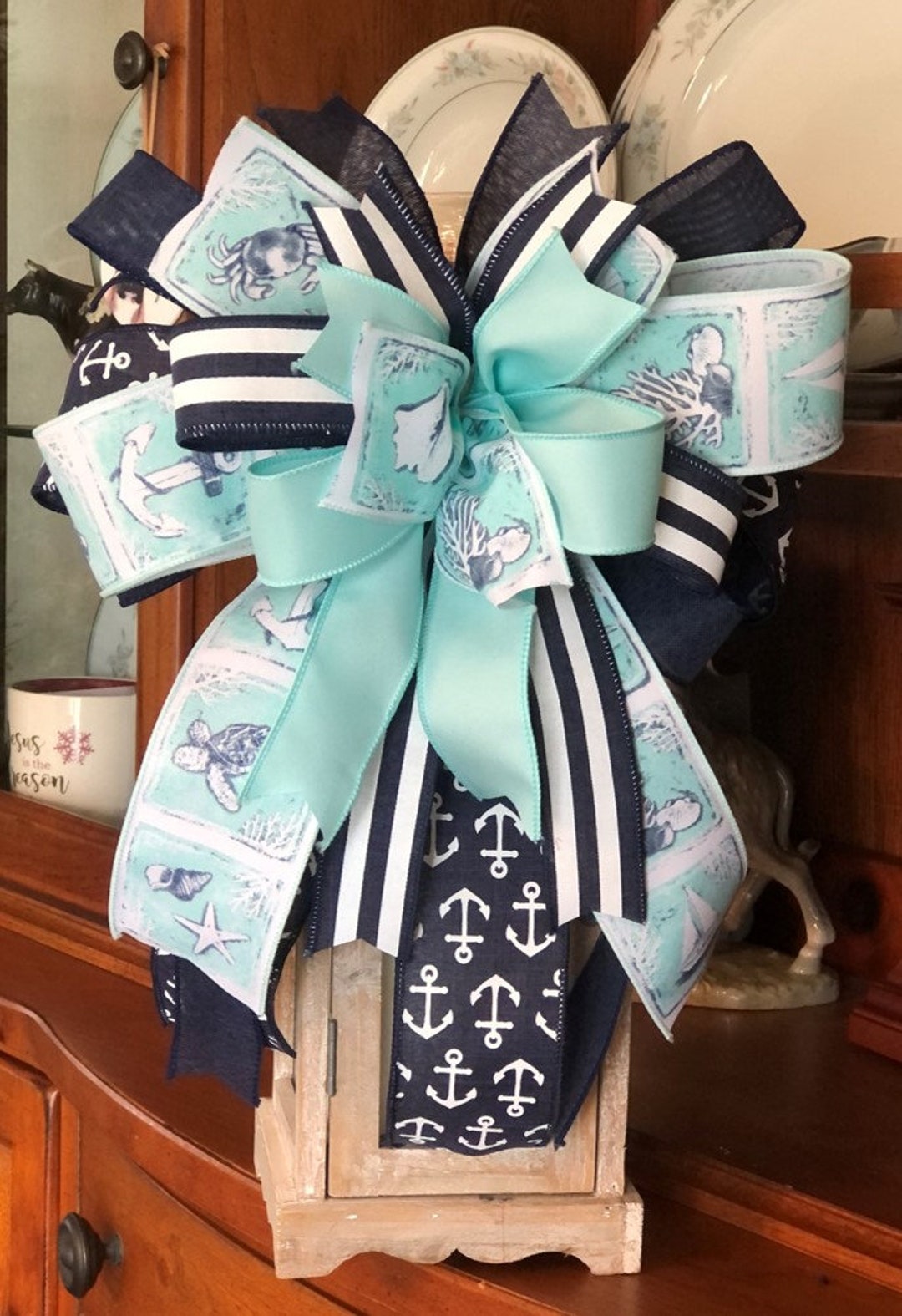 Beach Theme Bow for Wreath or Lantern - Etsy