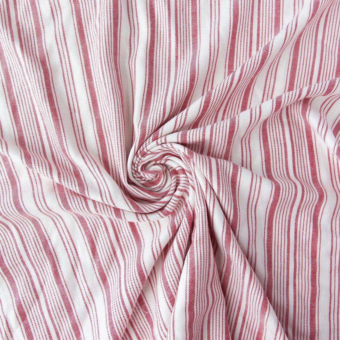 Red Railroad Stripe Fabric by the Half Yard - Etsy