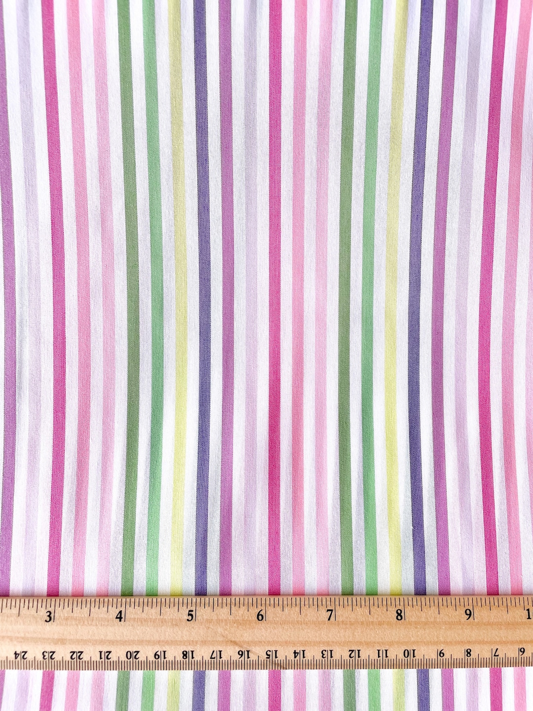Pastel Rainbow Stripe Fabric Fabric by the Half Yard - Etsy
