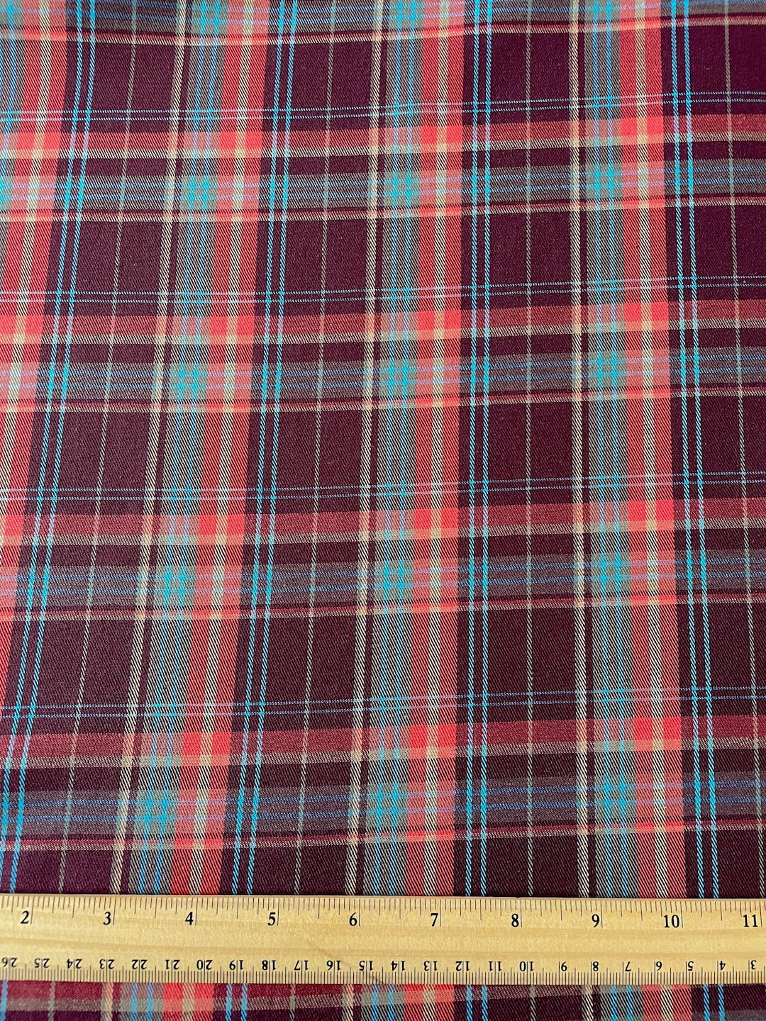 Purple Blue Plaid Fabric by the Half Yard - Etsy
