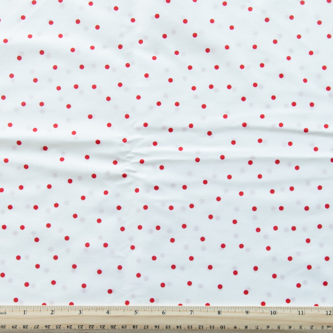 Red Scattered Polka Dot Fabric Fabric by the Half Yard - Etsy
