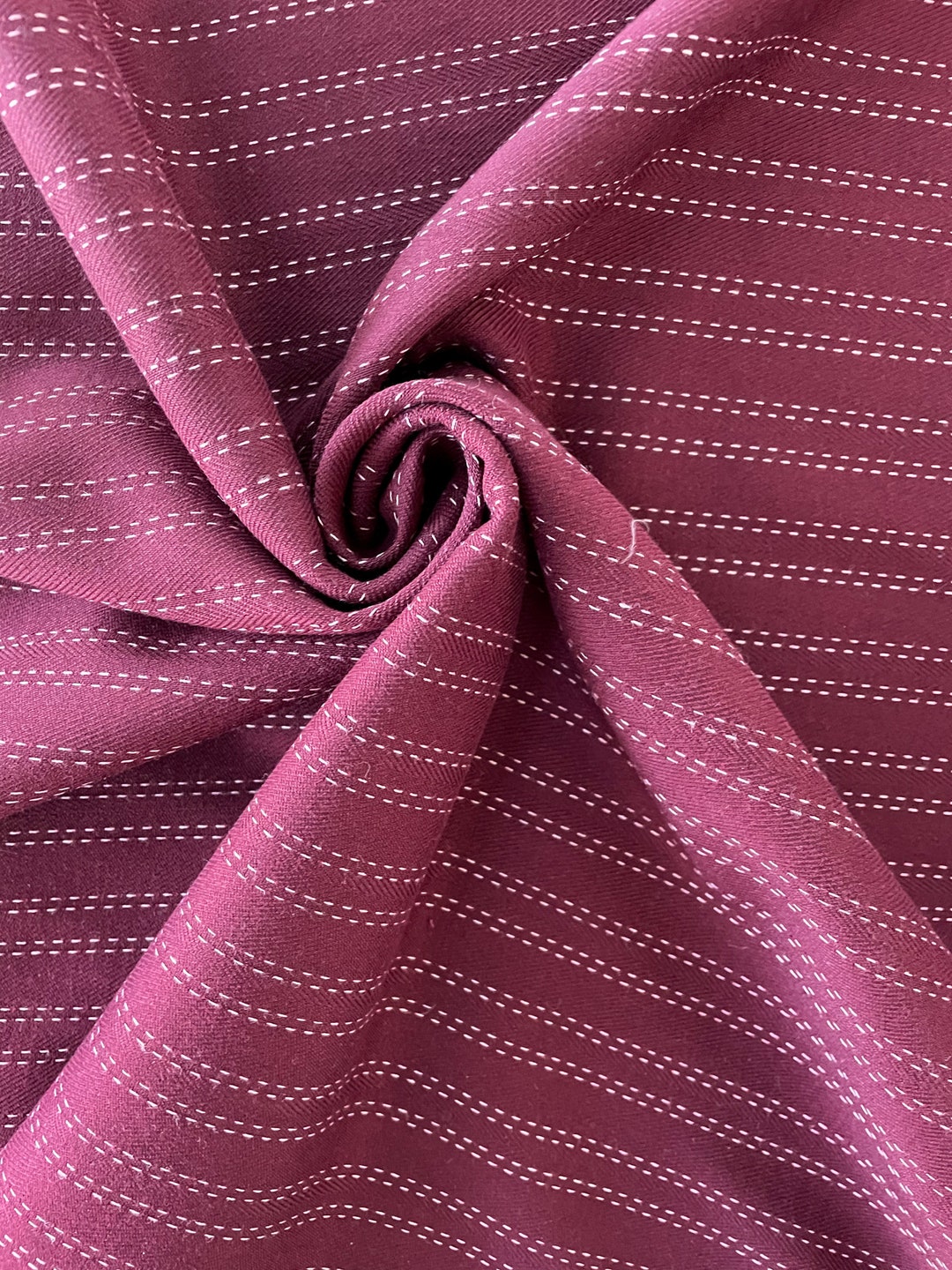 Maroon Pinstripe Fabric | Fabric by the Half Yard - Etsy