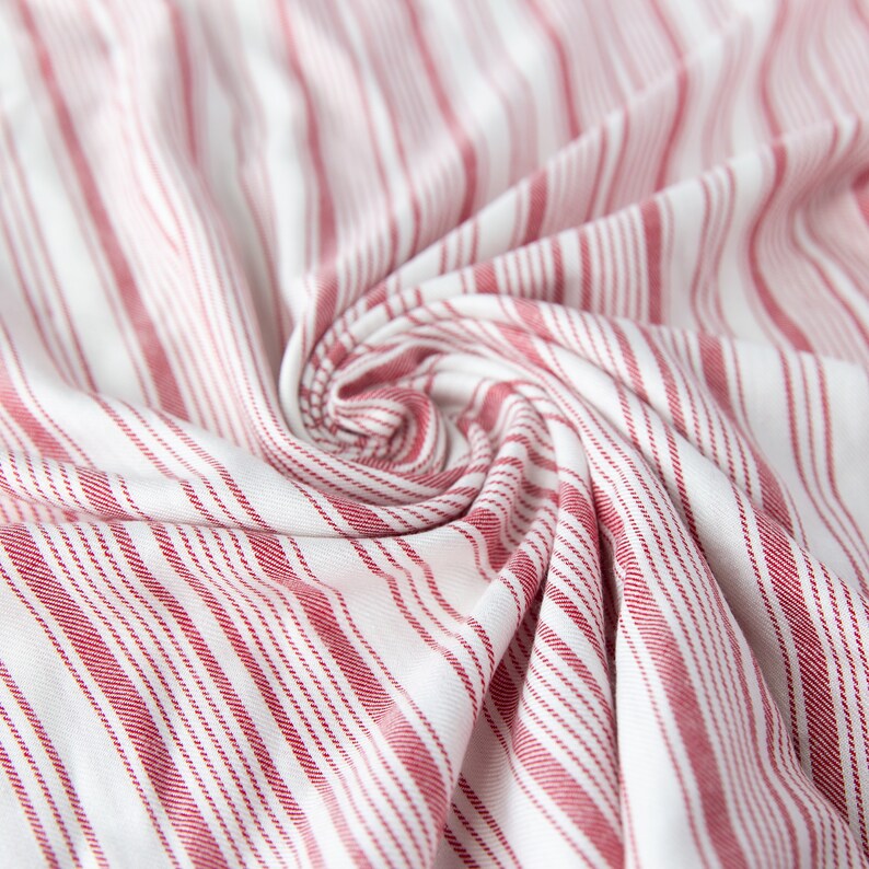 Red Railroad Stripe Fabric by the Half Yard - Etsy