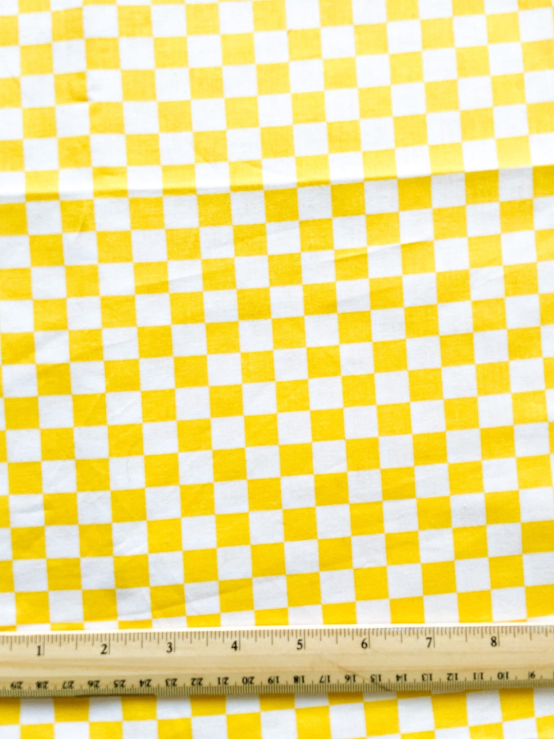 Yellow Checkered Fabric by the Half Yard - Etsy