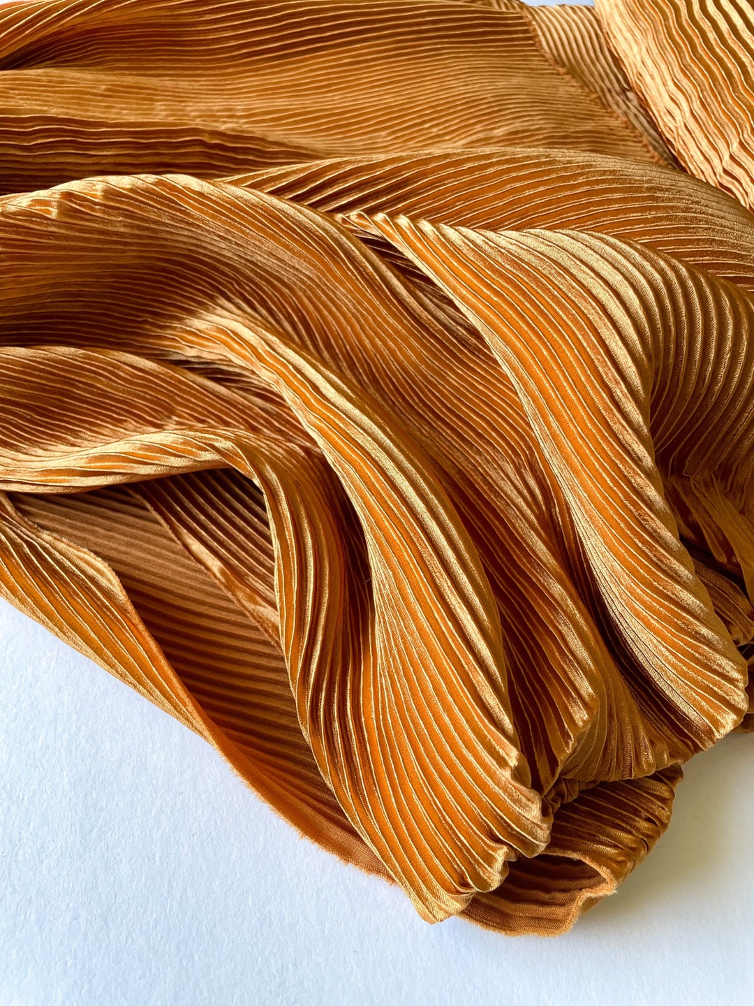 Gold Mustard Crinkly Plisse Fabric by the Half Yard - Etsy