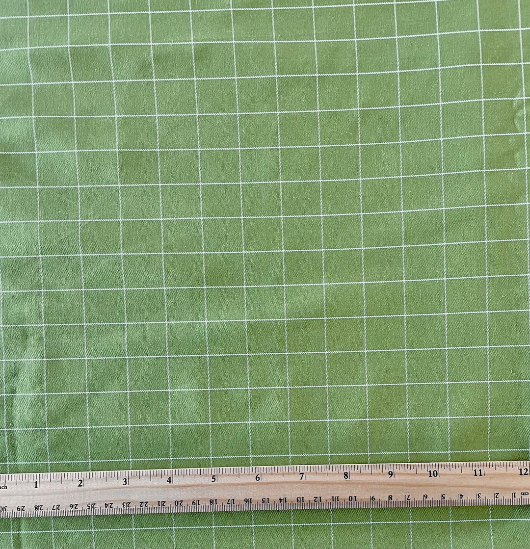 Green Grid Fabric Fabric by the Half Yard - Etsy