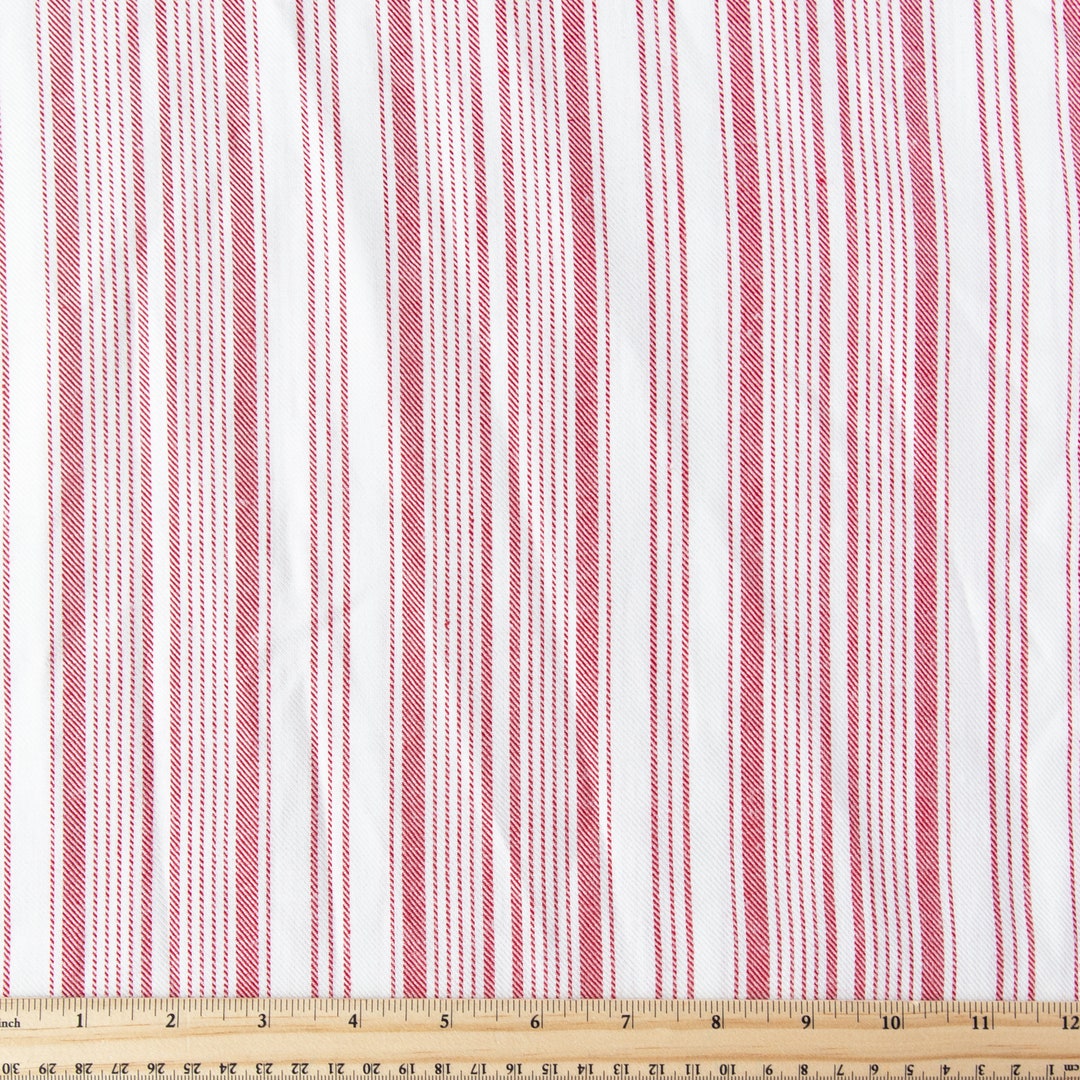 Red Railroad Stripe Fabric by the Half Yard - Etsy