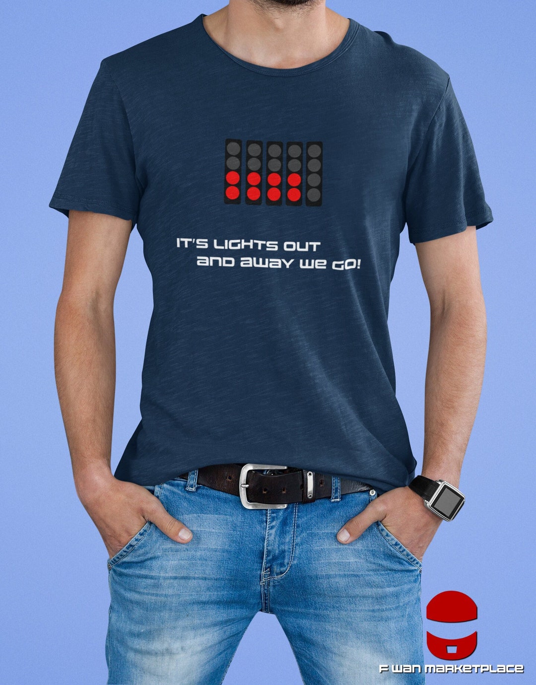 Formula One T-shirt, F1 Start, Lights Out and Away We Go, Crofty ...