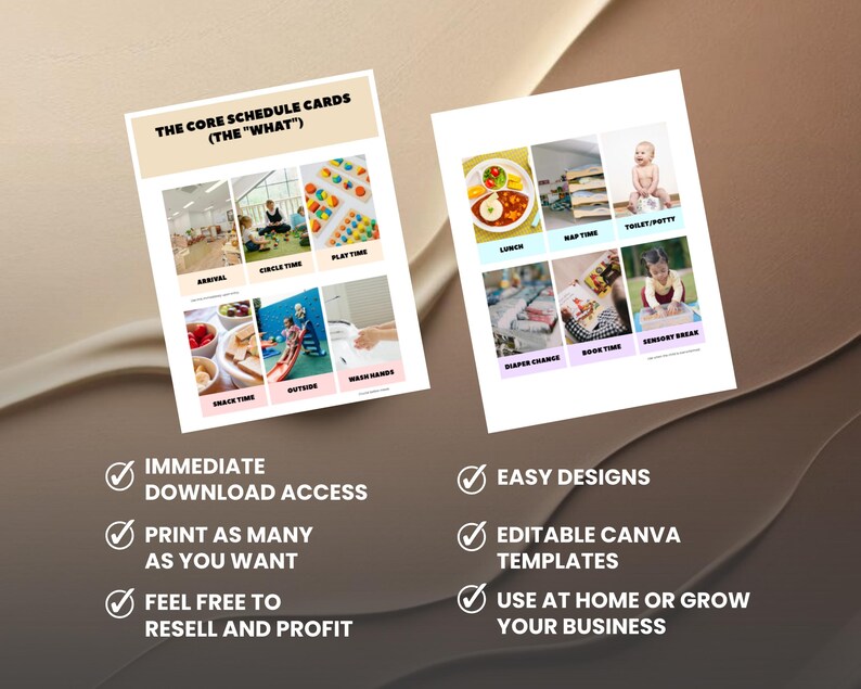 Visual Schedule for Autism Canva Template | Preschool & Daycare Routine ...