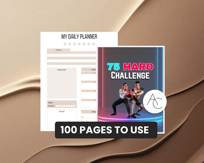 75 Hard Challenge Planner | Daily Tracker & Accountability - Etsy