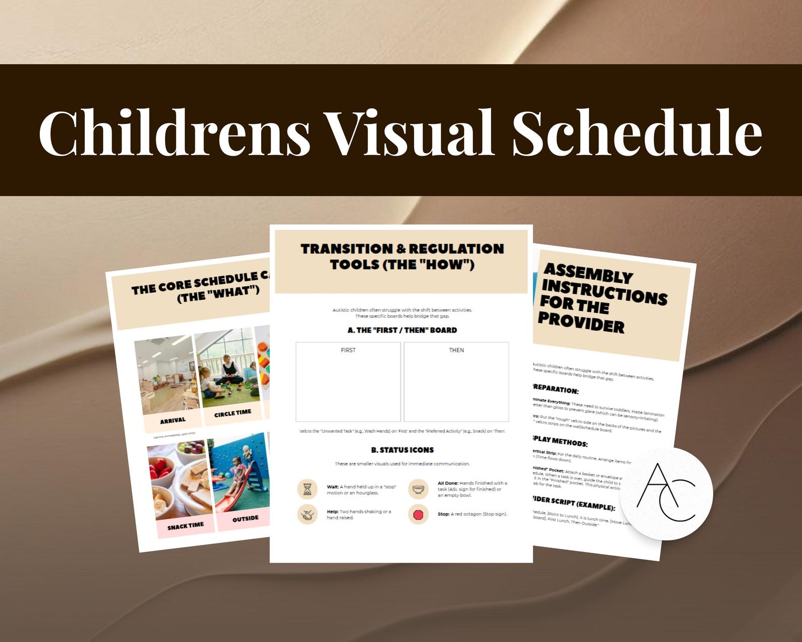 Visual Schedule for Autism Canva Template | Preschool & Daycare Routine ...