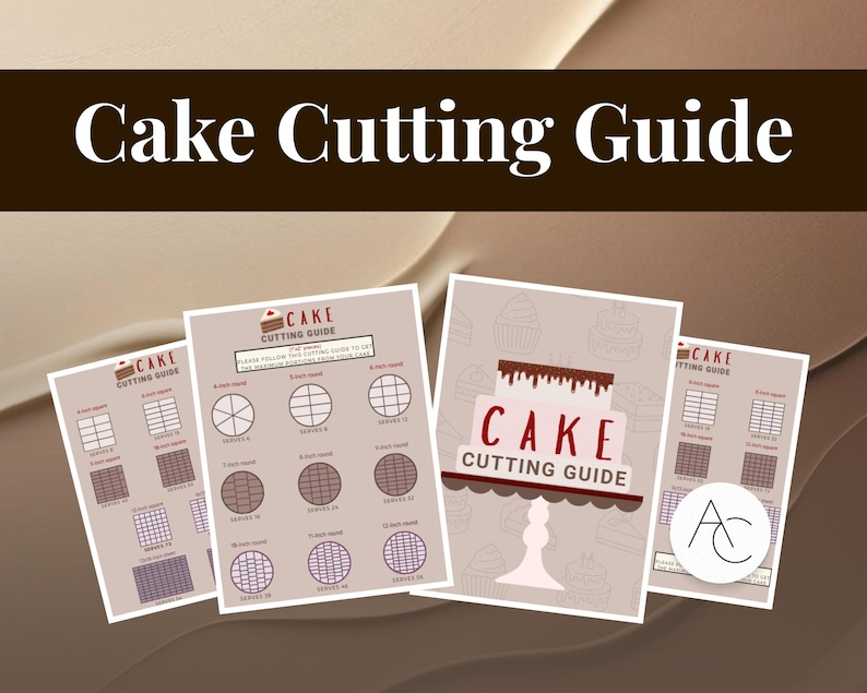 Cake Cutting Guide Printable | Cake Servings Chart | Round & Square ...