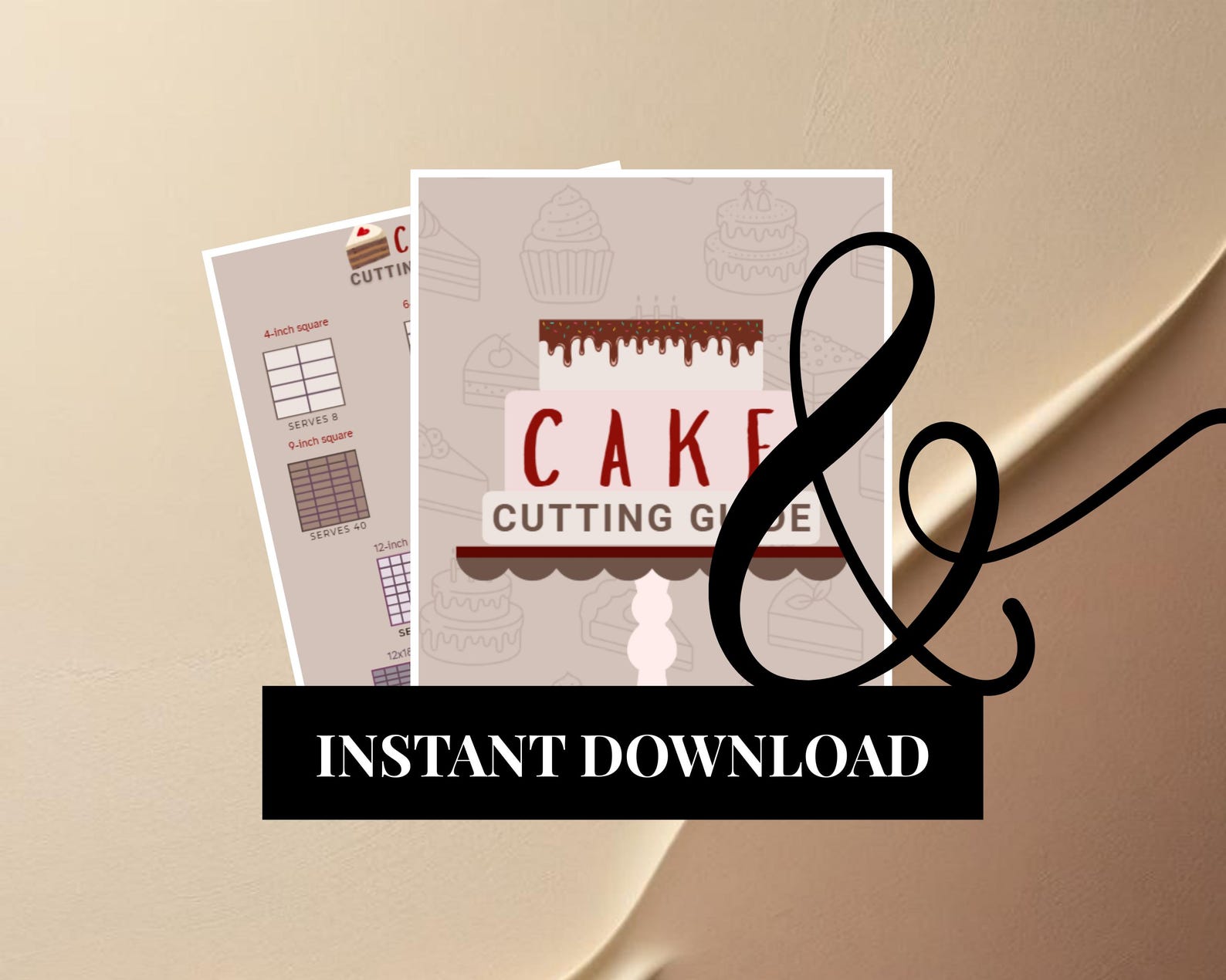 Cake Cutting Guide Printable | Cake Servings Chart | Round & Square ...