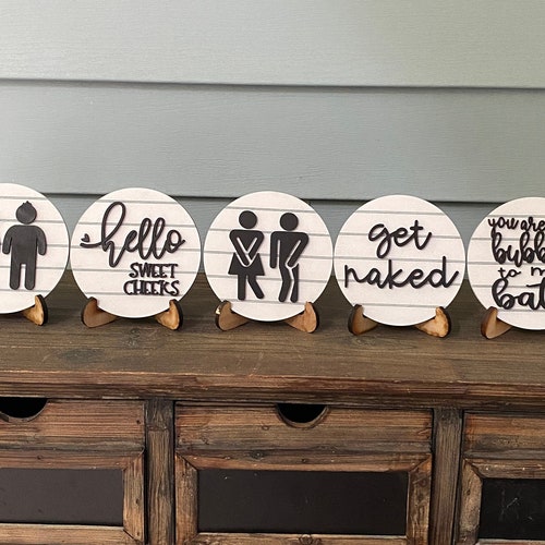 Funny Christmas Bathroom Mini 6x6 Sign Farmhouse - Etsy