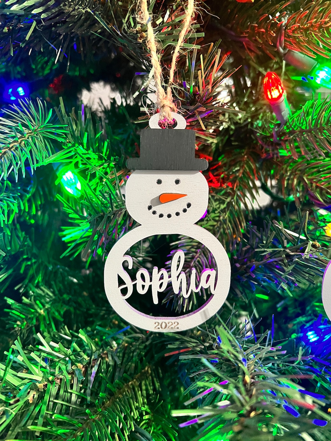 Personalized Snowman Christmas Ornament Baby's First - Etsy