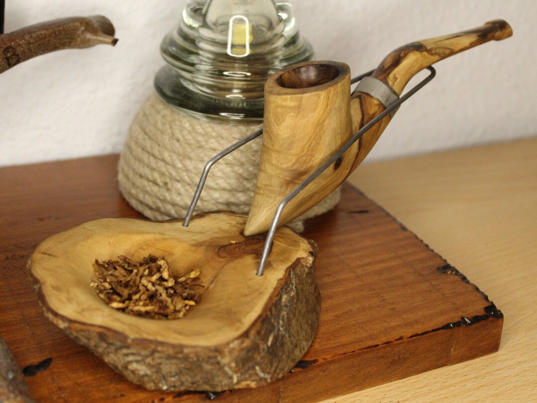 Smoking Pipe Holder With Herb Bowl. Pipe Not Included / Olive - Etsy