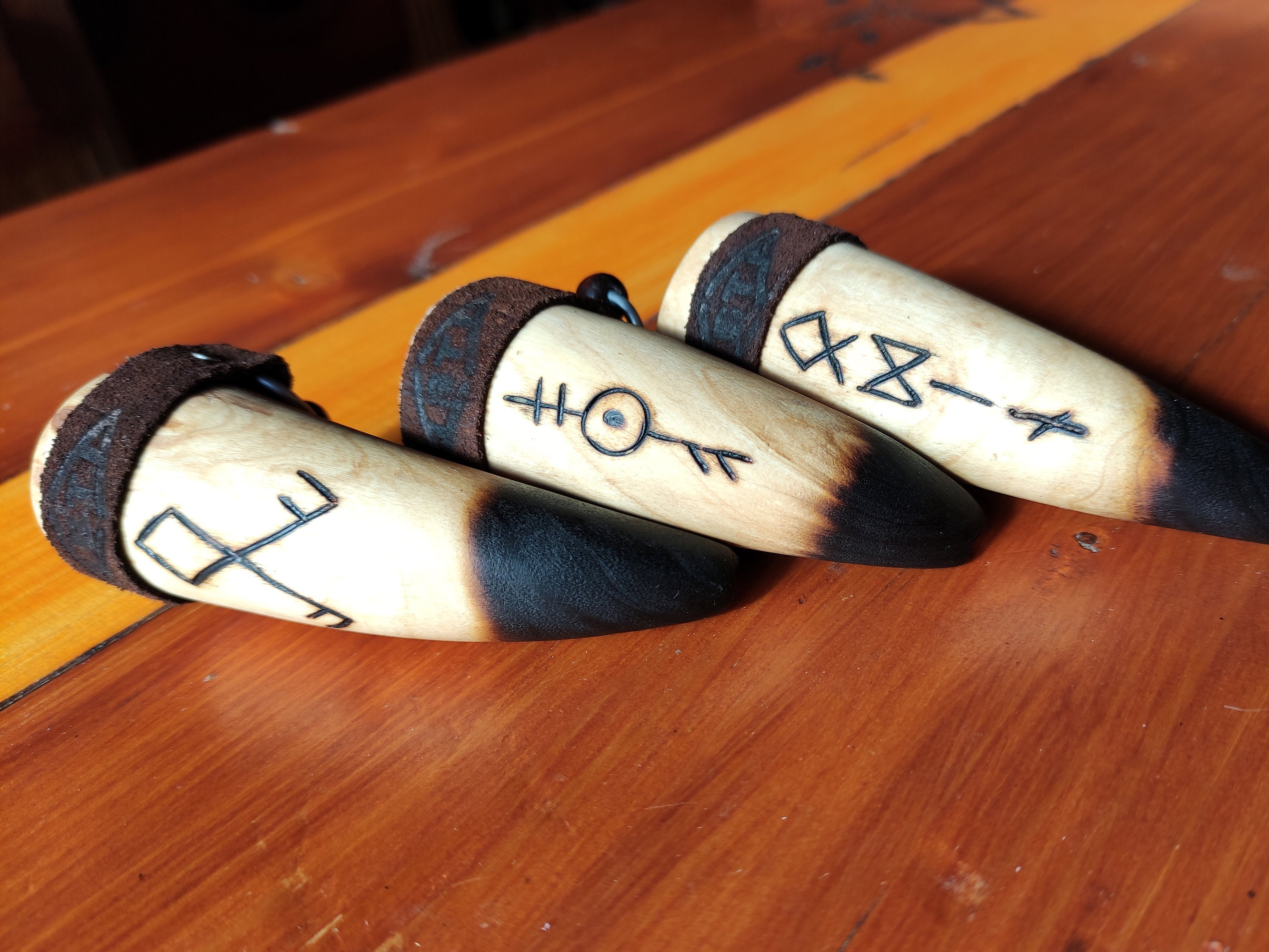 Viking Horn Smoking Pipe With Runes. Pocket Smoking Pipe. Chillum ...