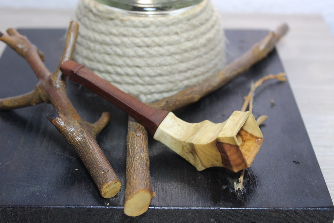 Squared Smoking Pipe, Column Shape. Olive Wood and Centenary Oak/square ...