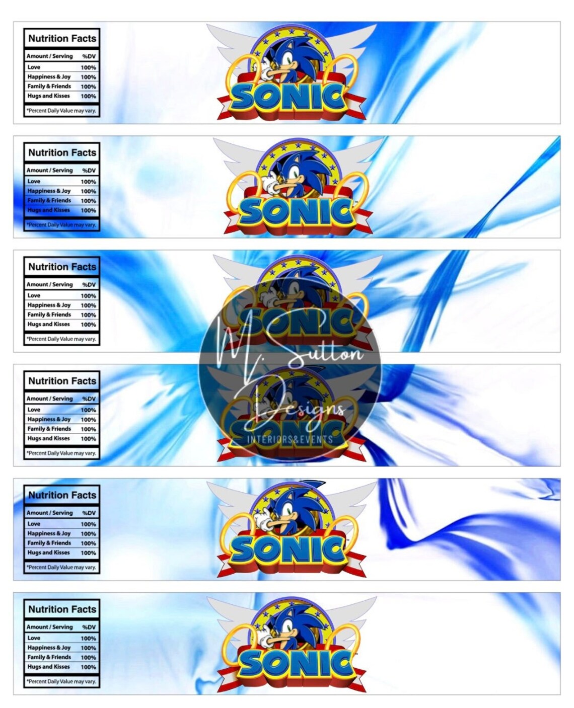 SONIC Water Bottle Label |DIGITAL DOWNLOAD - Etsy