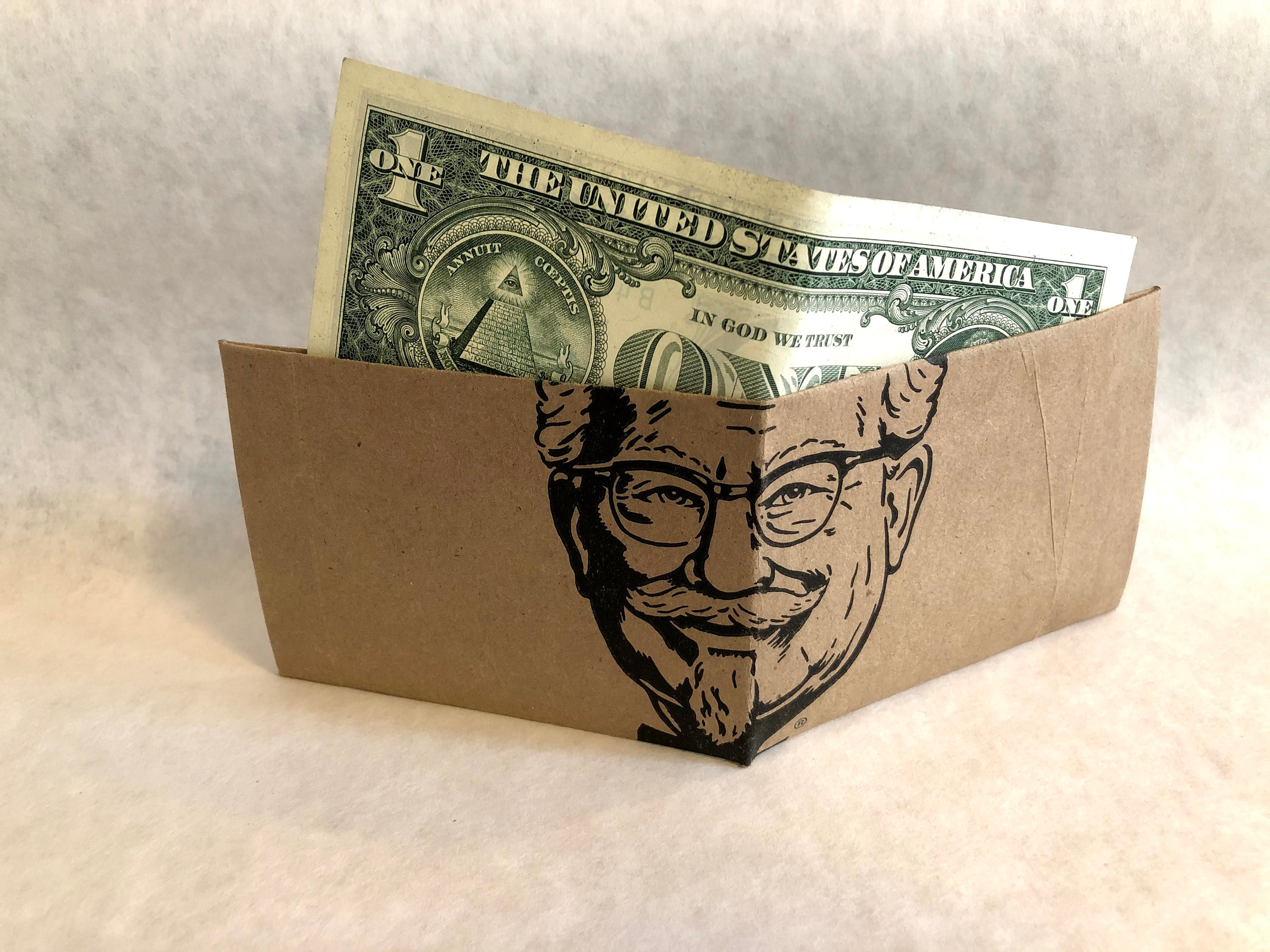 Kentucky Fried Chicken Paper Wallet With Colonel Harland Sanders - Etsy