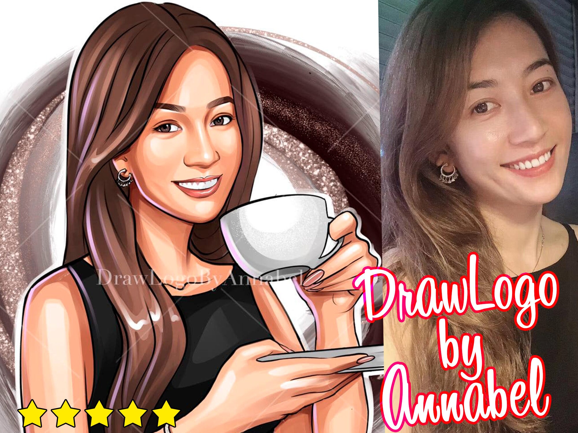 Portrait Logo Custom Portrait From Photo Business Logo | Etsy