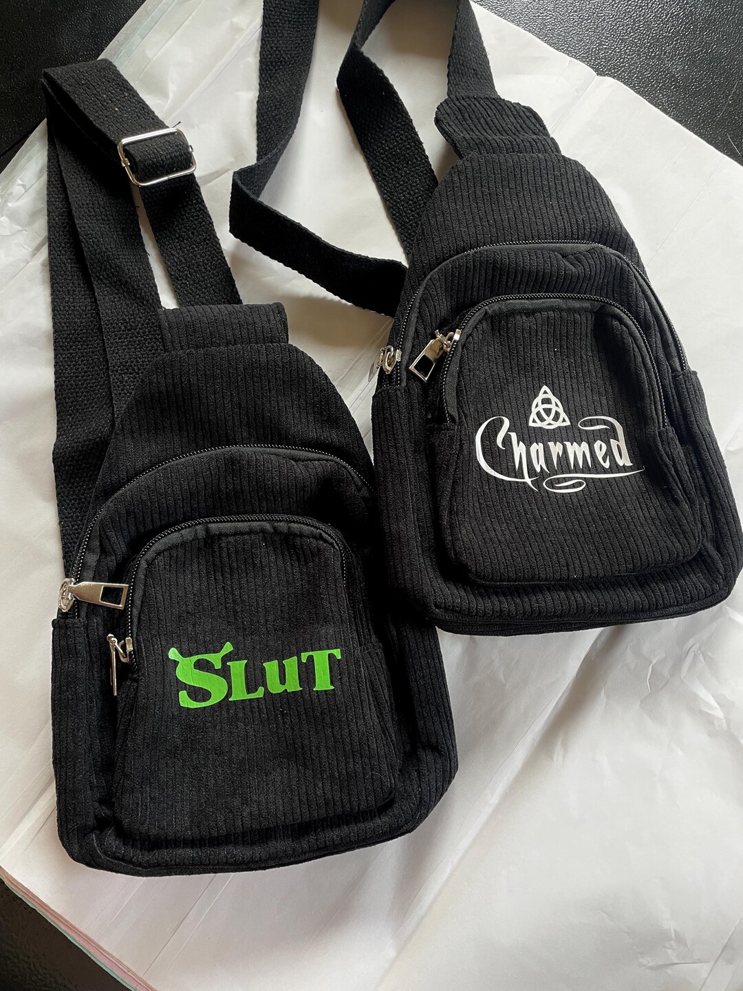 Shrek Slut Charmed Witch Cross Body Sling Corduroy Bag Fanny Pack ...