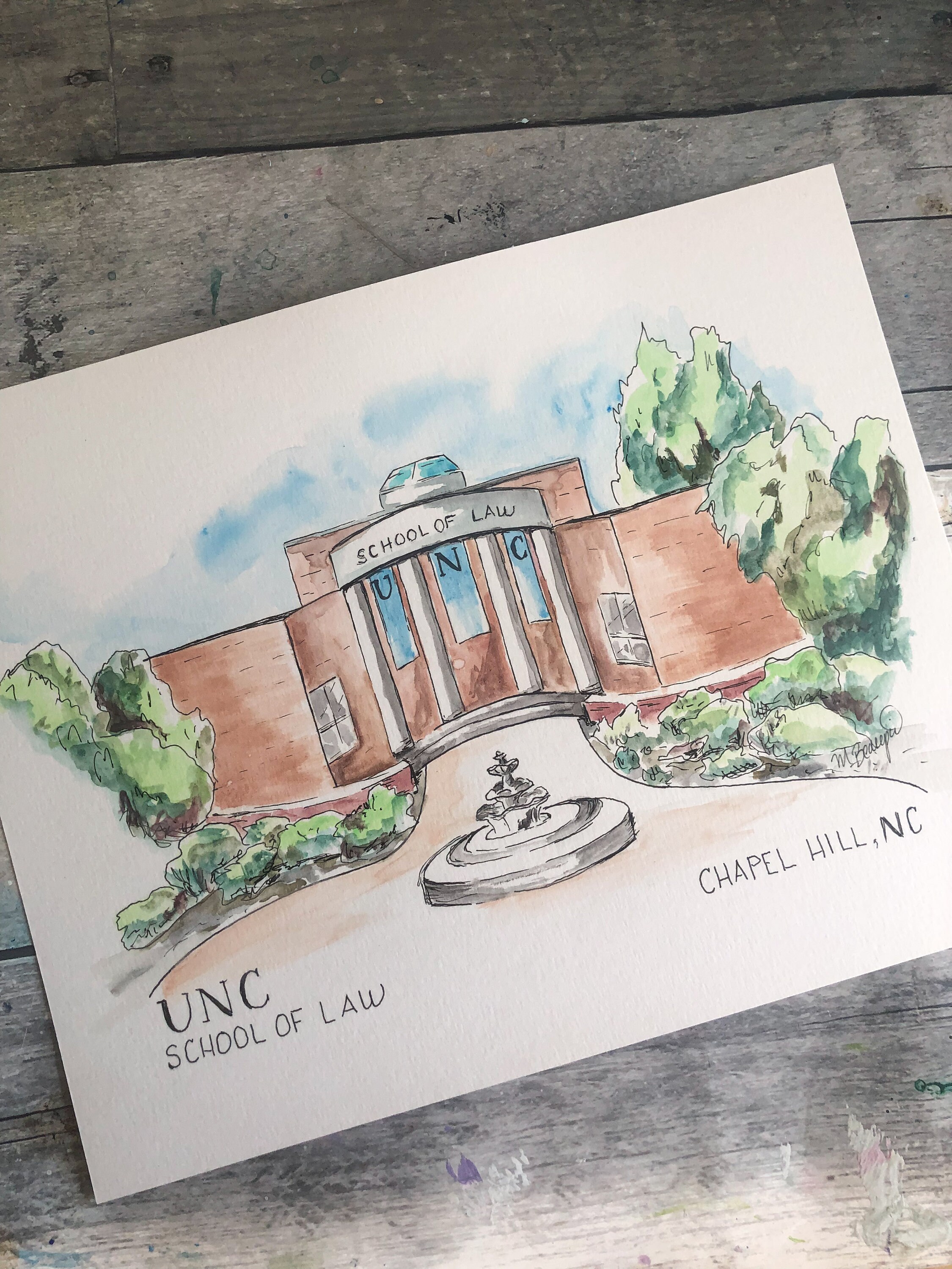 UNC School of Law Artwork Print, Graduation Gift - Etsy