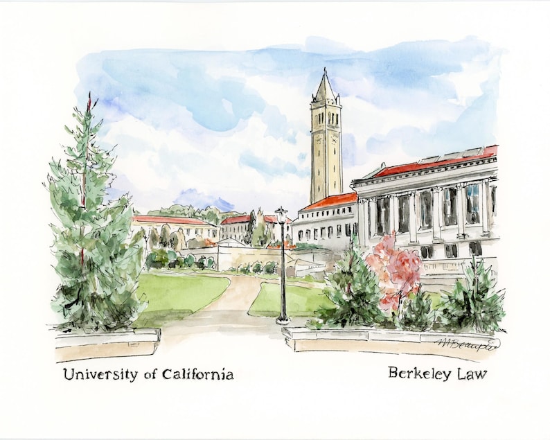 UC Berkeley Law, University of California Berkeley, UC Berkeley Law School Illustration Artwork ...