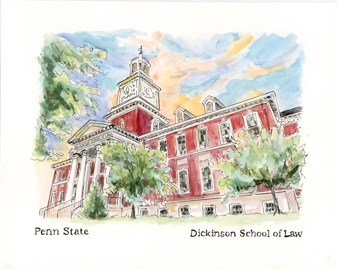 Penn State Dickinson Law School Illustration Artwork Print Graduation ...