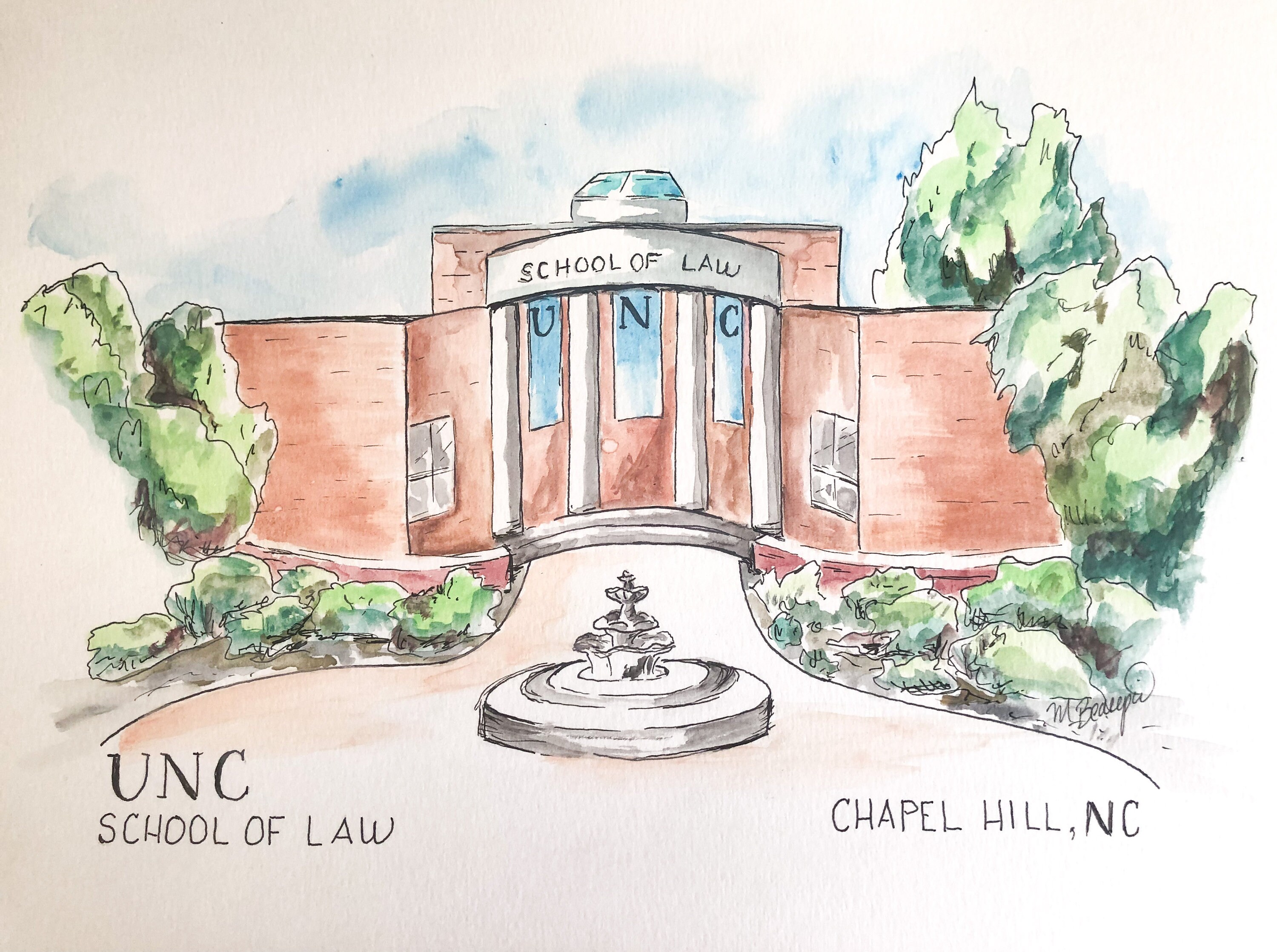 UNC School of Law Artwork Print, Graduation Gift - Etsy