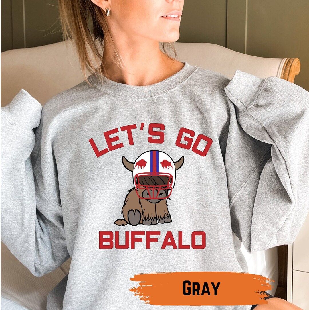 Let's Go Buffalo Crewneck Buffalo Football Sweatshirt Cute Bison ...