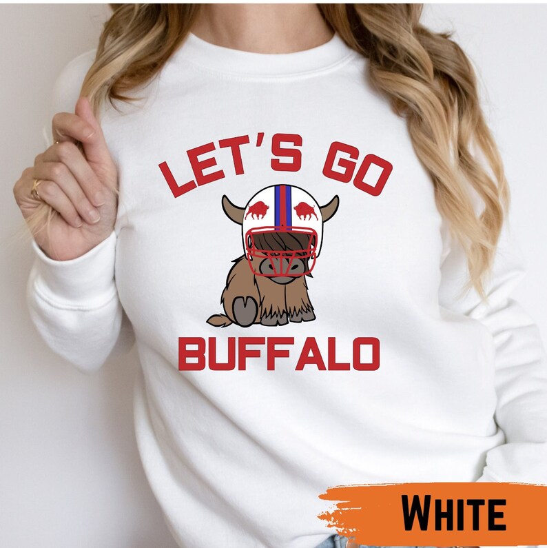 Let's Go Buffalo Crewneck Buffalo Football Sweatshirt Cute Bison ...