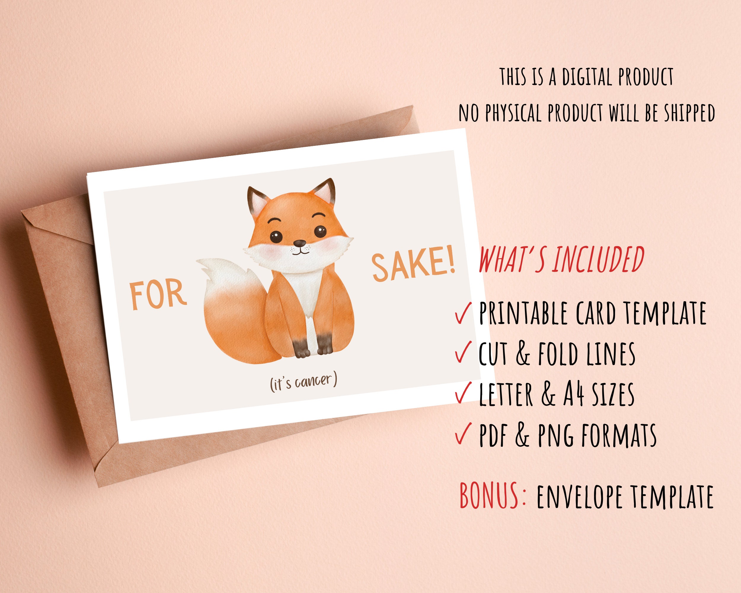 Chemo Empathy Card Printable for Fox Sake Cancer Humour Fighter ...